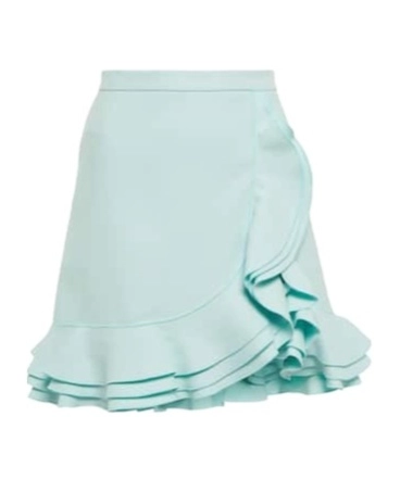 Giambattista Valli Ruffle-trimmed Crêpe Miniskirt - Blue