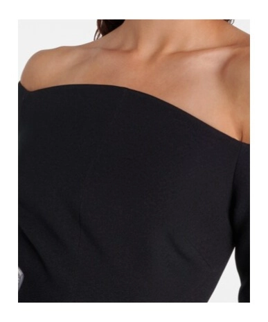 SAFIYAA LONDON Off-shoulder Crêpe Peplum Top