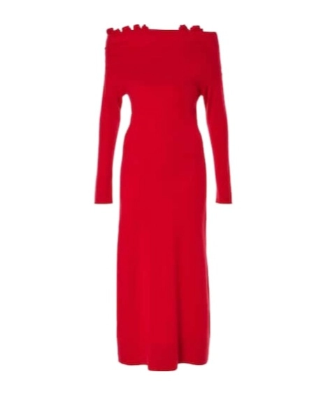 Altuzarra Lunaire Off-shoulder Cashmere Gown - Red