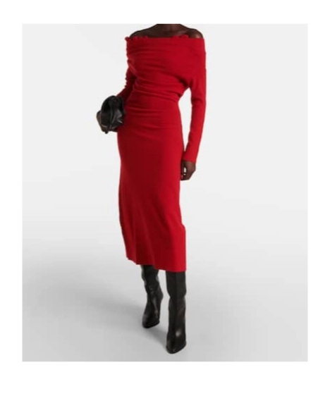 Altuzarra Lunaire Off-shoulder Cashmere Gown