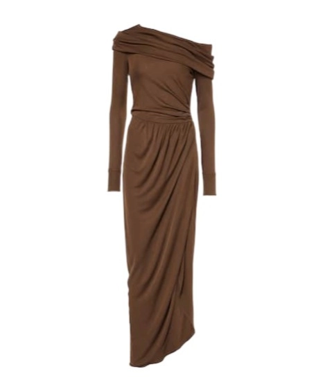 Oscar De La Renta Off-the-shoulder Jersey Gown - Green