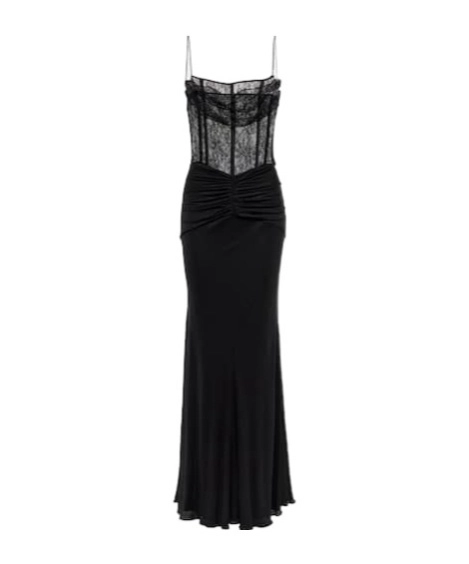 Alessandra Rich Laminated Jersey Maxi Dress