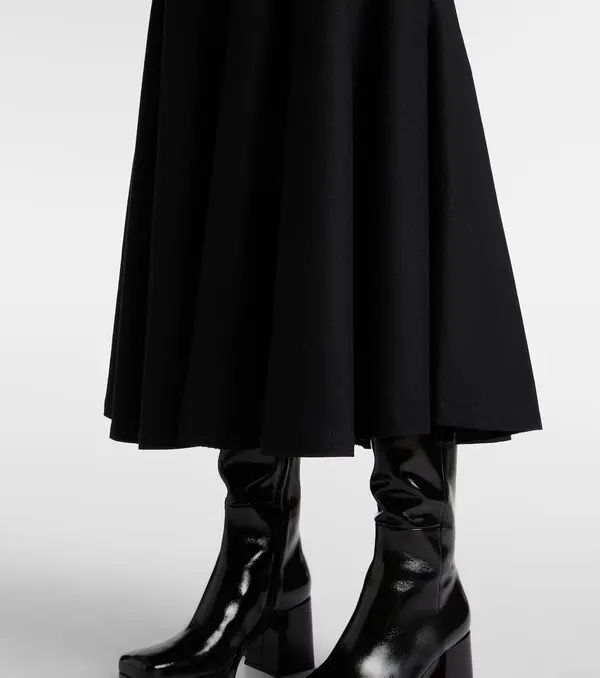 PATOU Pleated Detail Midi Skirt