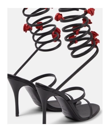 Magda Butrym Floral-appliqué Satin Sandals