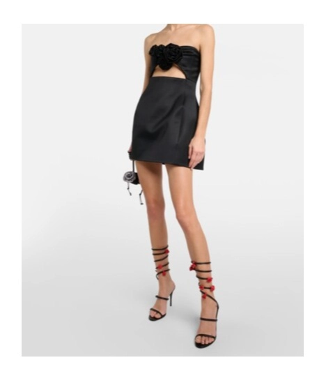 Magda Butrym Floral-appliqué Satin Sandals