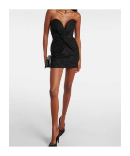 Alex Perry Pinstripe Strapless Minidress