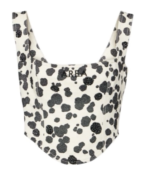 AREA Denim Corset - White