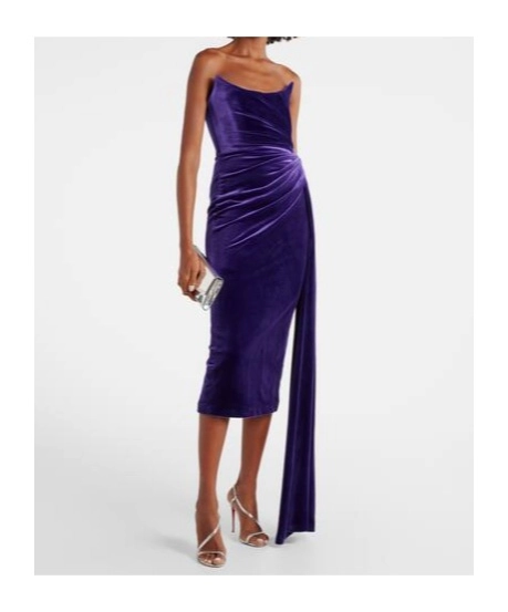 Alex Perry Draped Velvet Corset Gown