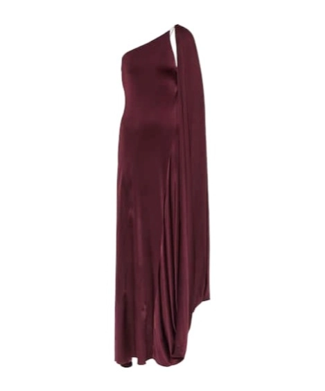 Stella McCartney Caped One-shoulder Satin Gown - Red