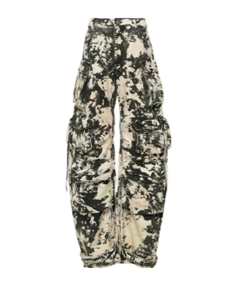 Attico Fern Printed Mid-rise Cargo Jeans - Nude