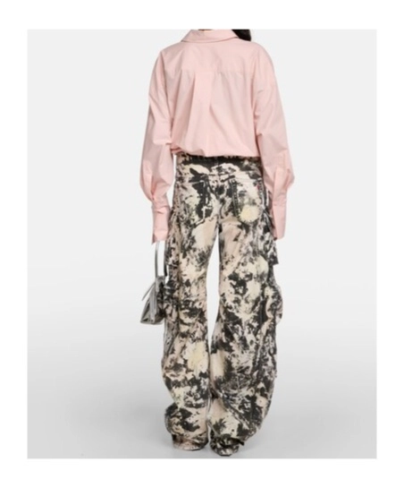Attico Fern Printed Mid-rise Cargo Jeans - Nude