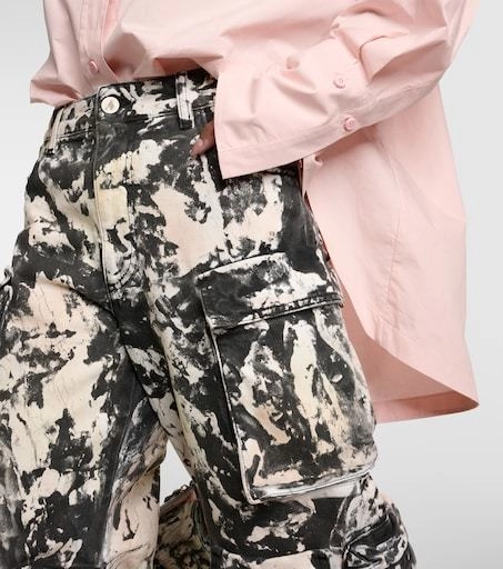 Attico Fern Printed Mid-rise Cargo Jeans - Nude
