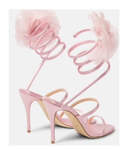 Magda Butrym Floral-appliqué Satin Sandals