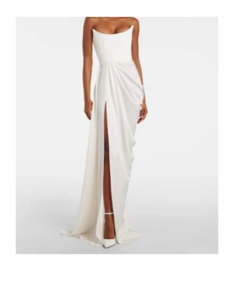 Alex Perry Draped Crepe Corset-style Long Dress