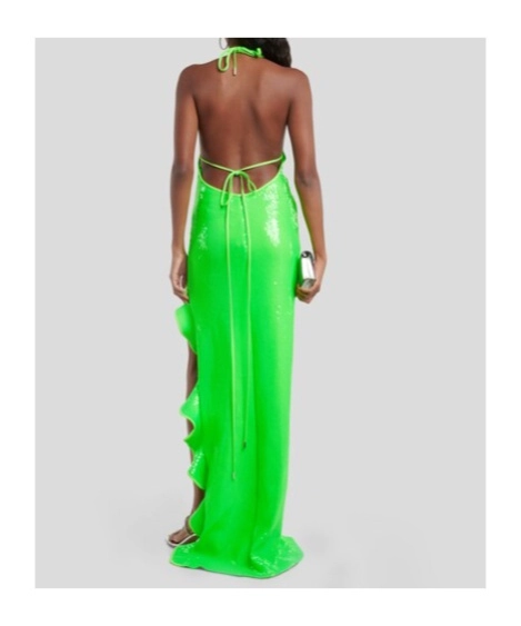 David Koma Sequined Halterneck Maxi Dress