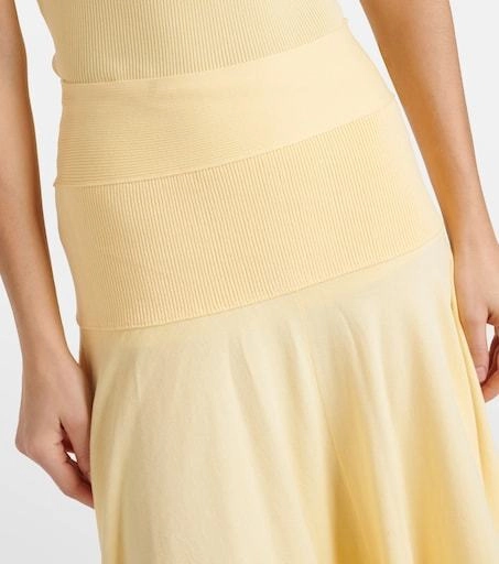 Plan C Pleated Knit Midi Skirt