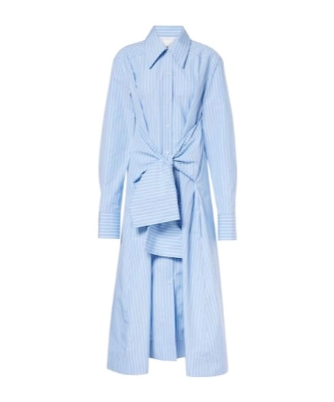 JIL SANDER Striped Cotton Shirt Dress