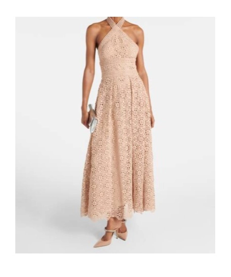 Elie Saab Midi Dress With Halter Neck And Tassel Trim