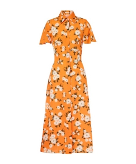 EMILIA WICKSTEAD Florencia Floral Crêpe Georgette Shirtdress - Orange