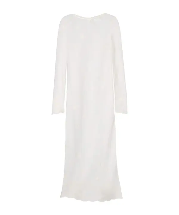 Posse Cove Embroidered Sheer Cotton Tulle Kaftan