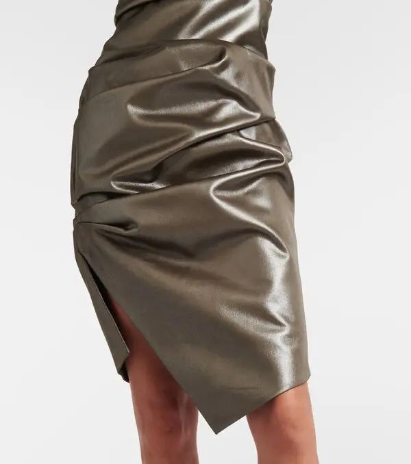 MUGLER Pleated Metallic Dress