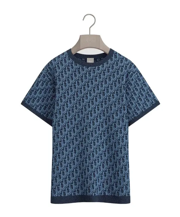 Dior Dioriviera Oblique T-shirt, Regular Fit - Blue