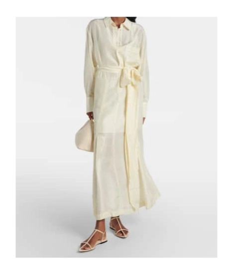 Plan C Belted Silk Shirtdress