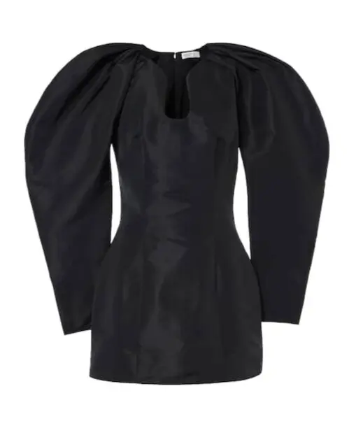 Nina Ricci Pleated Taffeta Minidress - Black