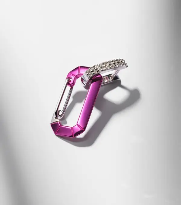 EERA Chiara Single Earring In 18kt White Gold And Sterling Silver With Diamonds