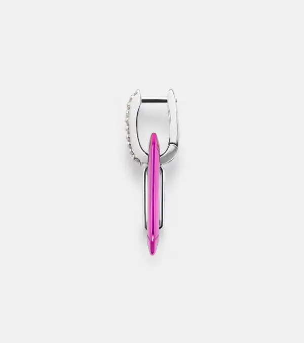 EERA Chiara Single Earring In 18kt White Gold And Sterling Silver With Diamonds