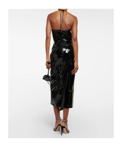 David Koma Corset Patent Leather Midi Dress