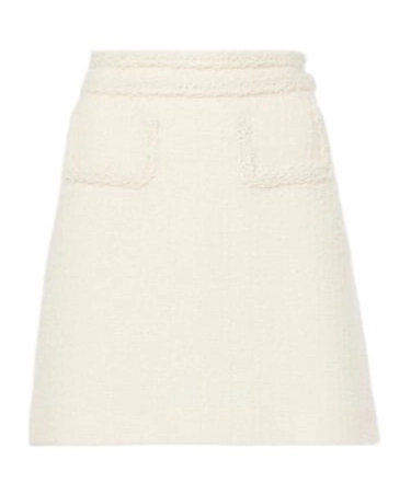 Giambattista Valli High-rise Wool-blend Tweed Miniskirt - White