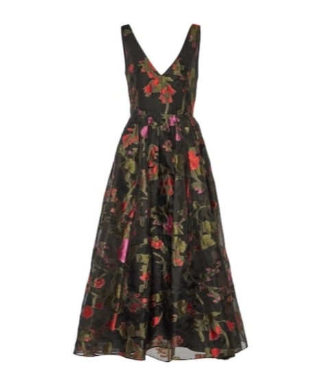 Erdem Floral Organza Midi Dress