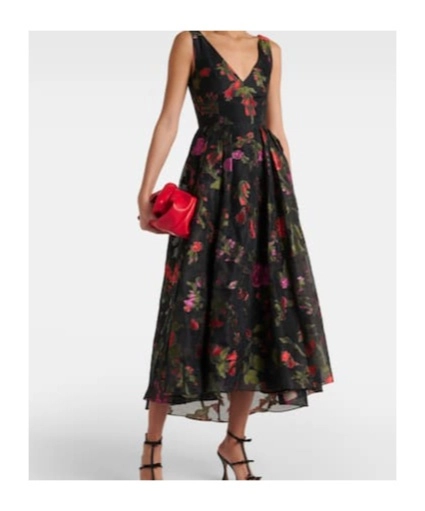 Erdem Floral Organza Midi Dress