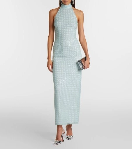 ROTATE BY BIRGER CHRISTENSEN Sequined Mesh Dress
