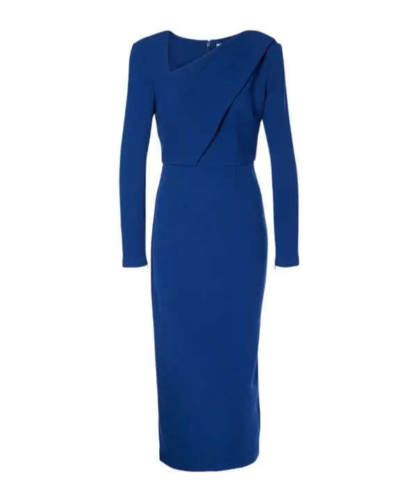 Roland Mouret Wool Crêpe Midi Dress - Navy