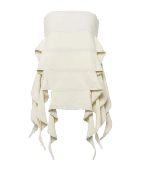Y/project Bug Off-shoulder Denim Top - White
