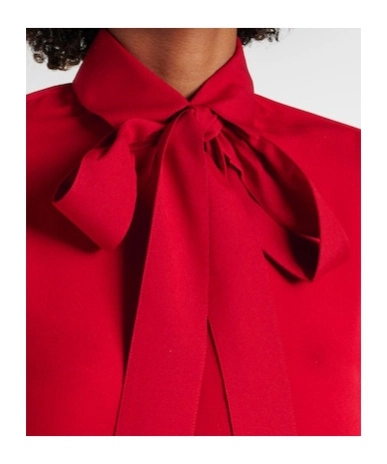 Elie Saab Tie-neck Silk Blouse