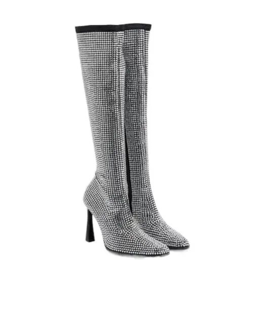 Magda Butrym Embellished Leather Boots - Gray