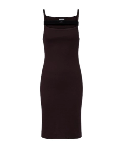 COURREGES Ribbed-knit Cotton Jersey Midi Dress