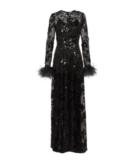 Erdem Malvina Embellished Silk Gown - Black