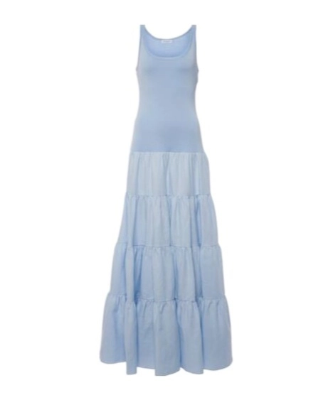 Gabriela Hearst Pozas Tiered Linen Maxi Dress - Blue