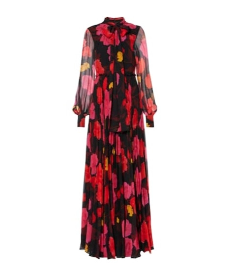 Erdem Floral Pleated Voile Gown