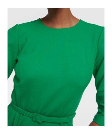 Oscar De La Renta Wool-blend Midi Dress With Irregular Hem