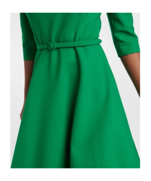 Oscar De La Renta Wool-blend Midi Dress With Irregular Hem