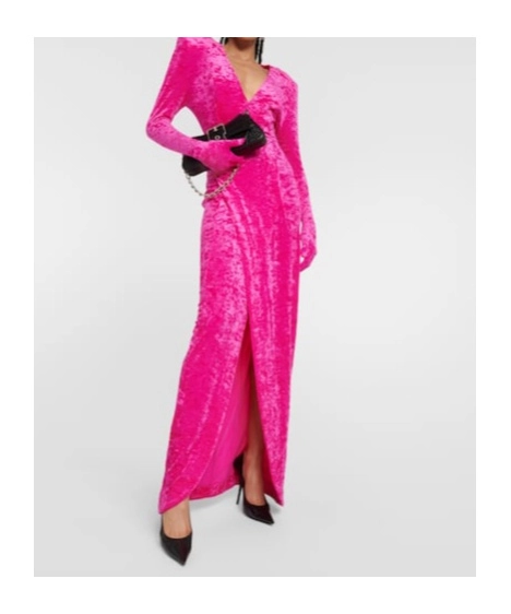 Vetements A Long Velvet Dress With Gloves