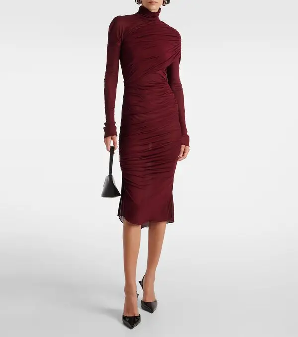 MUGLER Perspective Pleated Dress