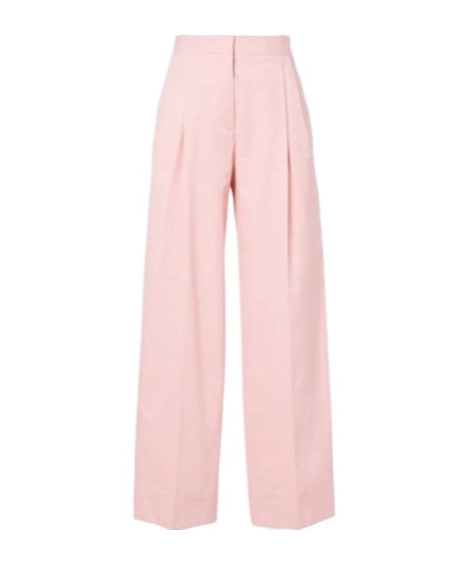 JIL SANDER Pleated Cotton Wide-leg Pants - Pink