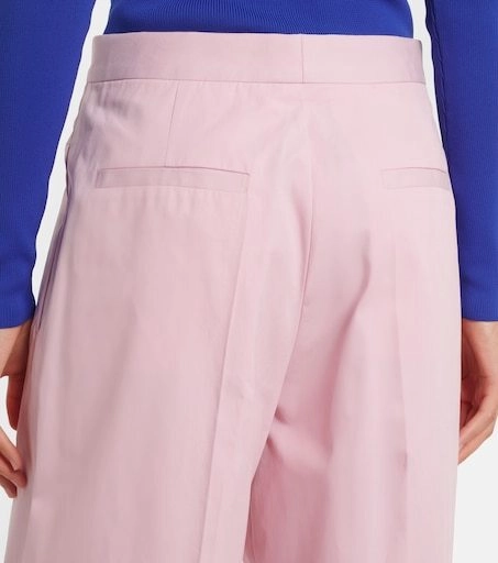 JIL SANDER Pleated Cotton Wide-leg Trousers