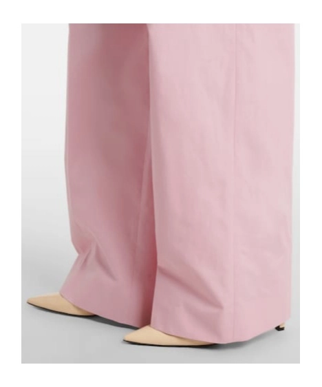 JIL SANDER Pleated Cotton Wide-leg Trousers